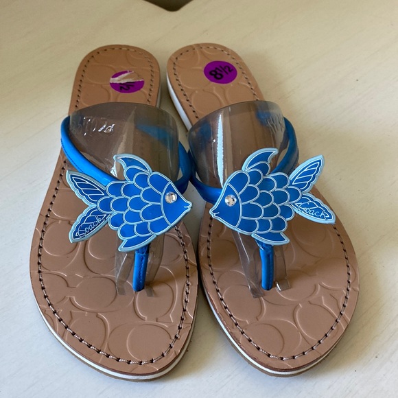 Coach | Shoes | Coach Sandal Flip Flop With Fish Nwt Sz 85 | Poshmark